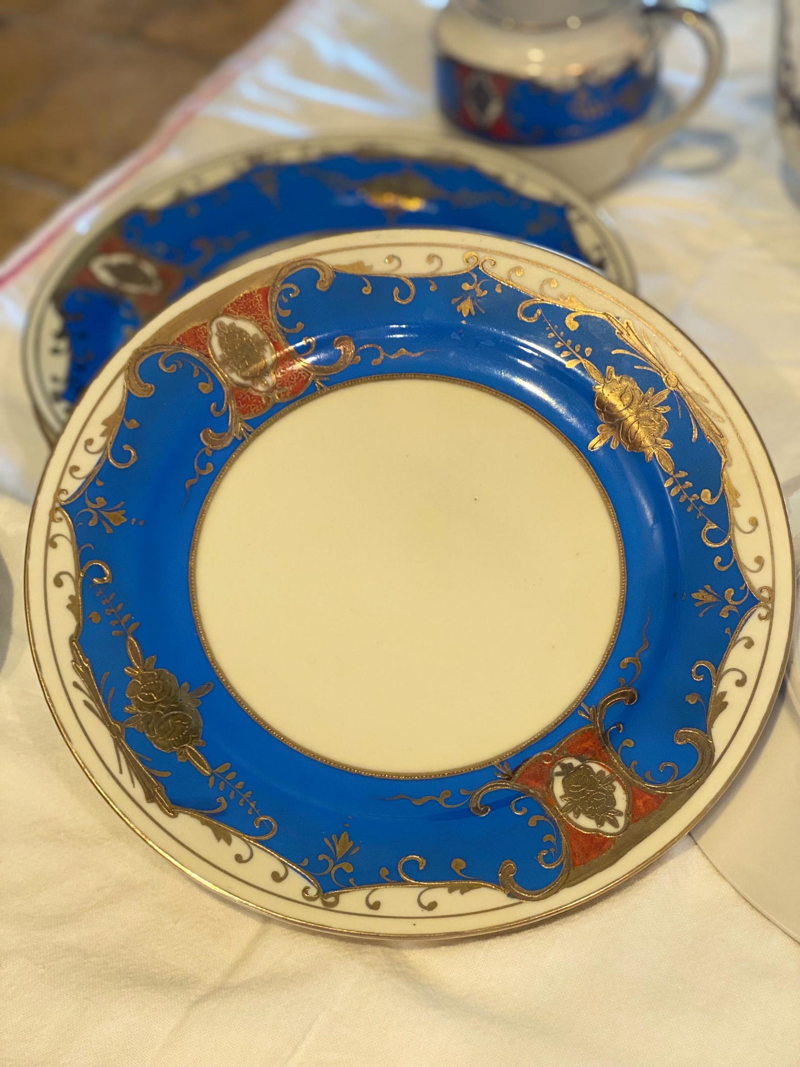 HIRA China Made in Japan Blue and Gold Tea Set - Etsy