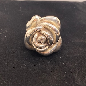 Vintage Sterling Silver Rose Ring Lost Wax Cast - Etsy