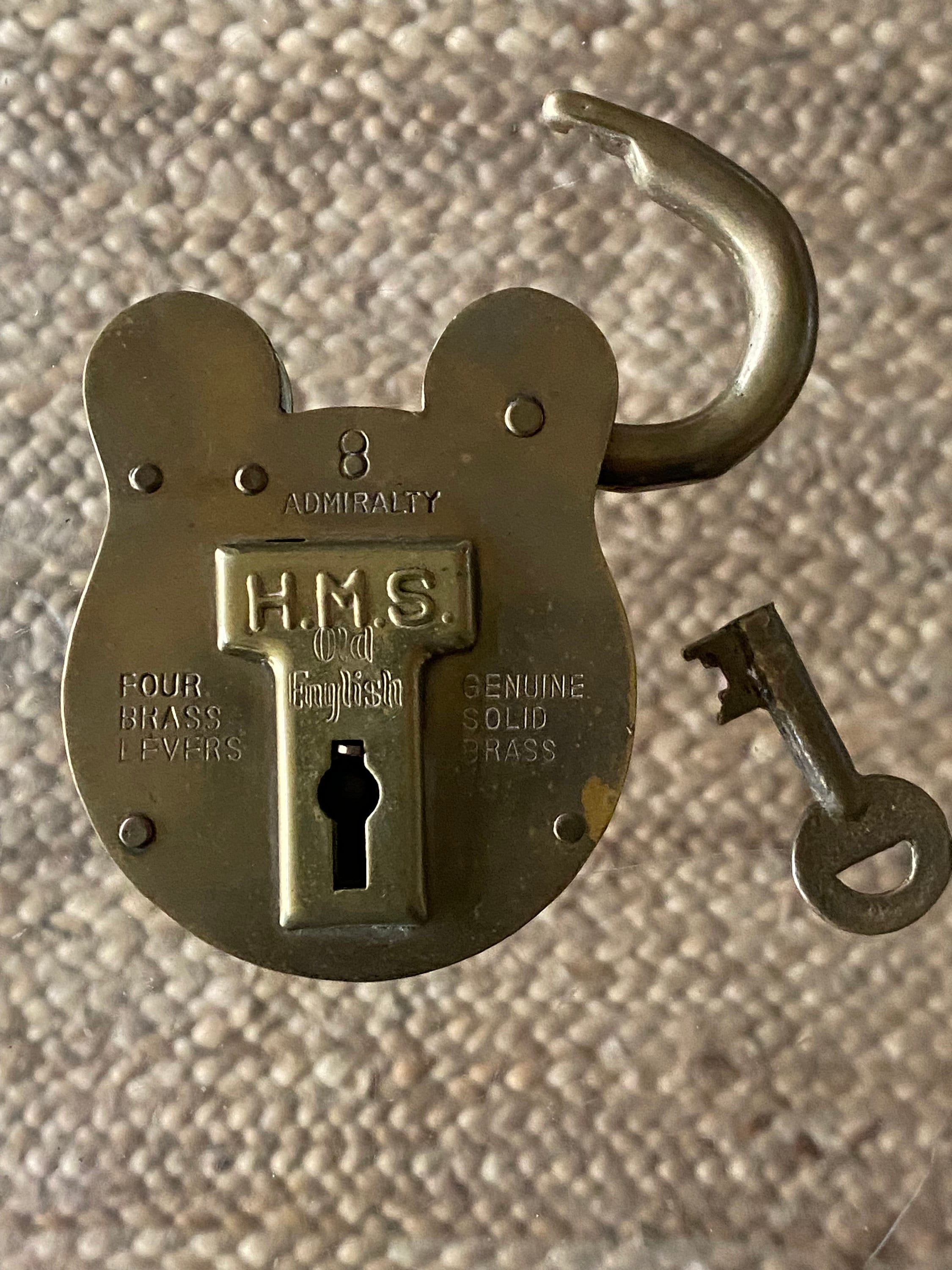 Solid Brass Old English JAS Morgan and Sons Padlock W Key 4 Lever - Etsy