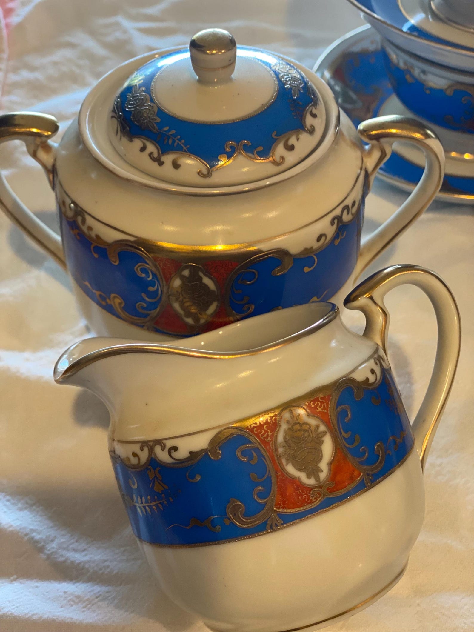 HIRA China Made in Japan Blue and Gold Tea Set - Etsy
