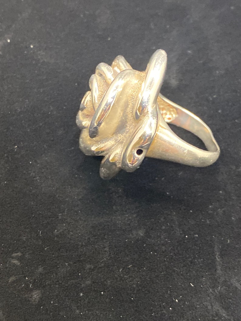 Vintage Sterling Silver Rose Ring Lost Wax Cast - Etsy