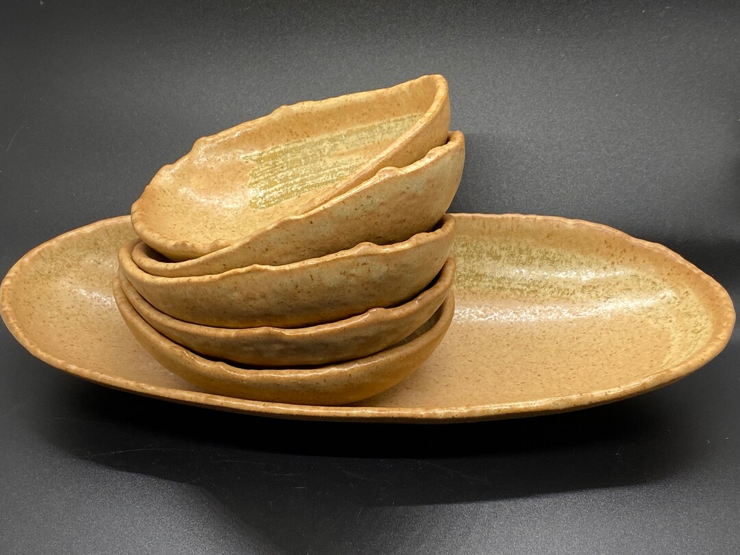 Japanese Stoneware Plates and Platter Set - Etsy