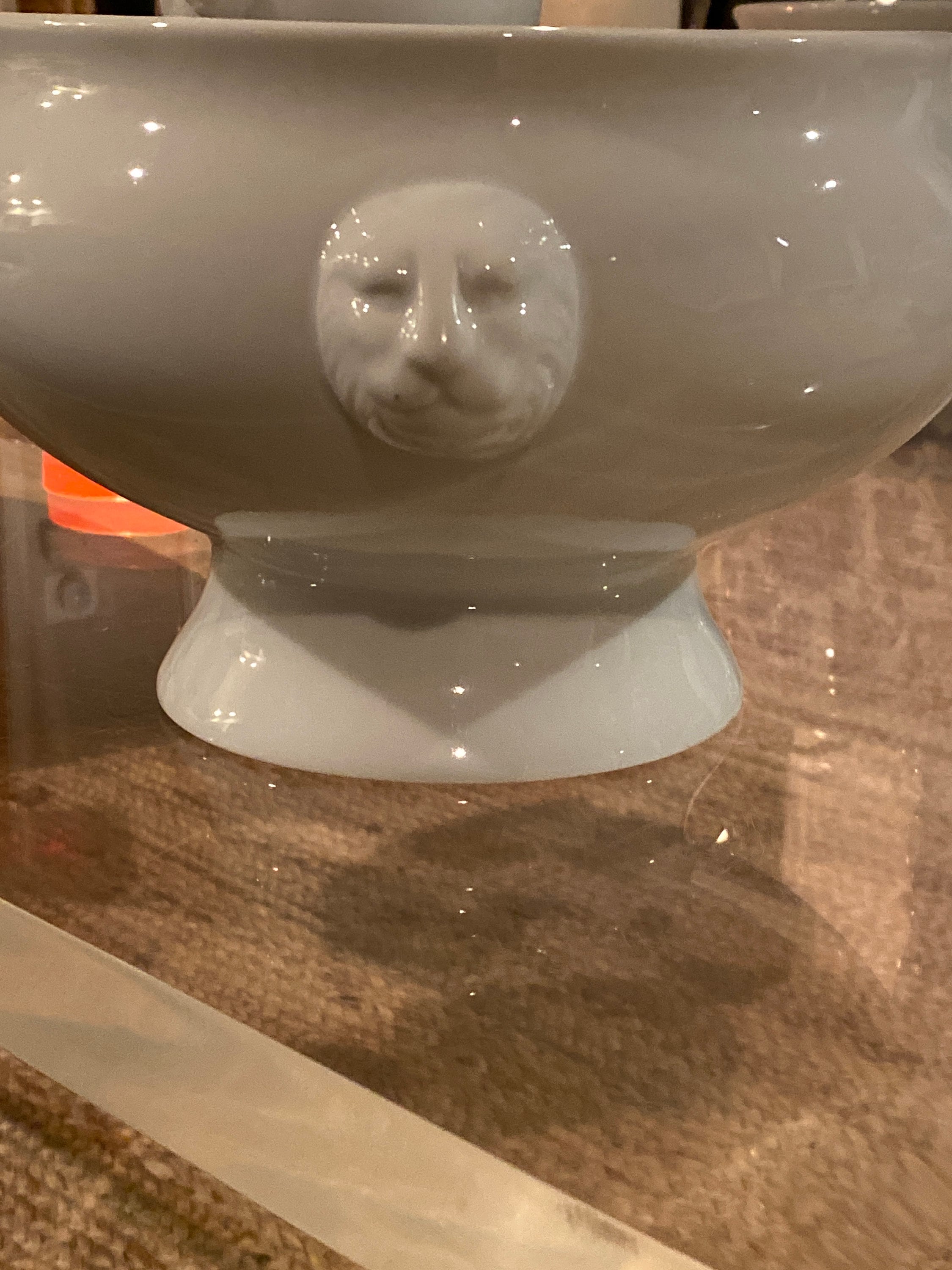 French Farm Table Vintage Bodum Large Pedestal Lions Head Terrine Pot ...