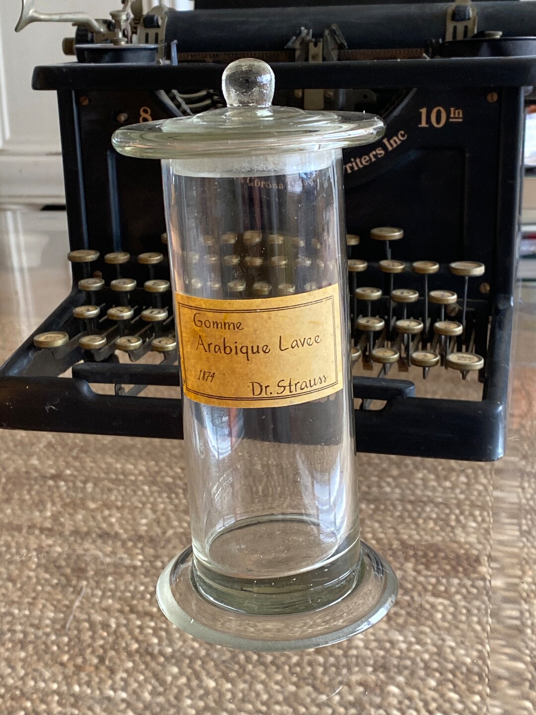 French Antique Bottle Apothecary Gomme Arabique Lavee 1874 Dr Strauss ...