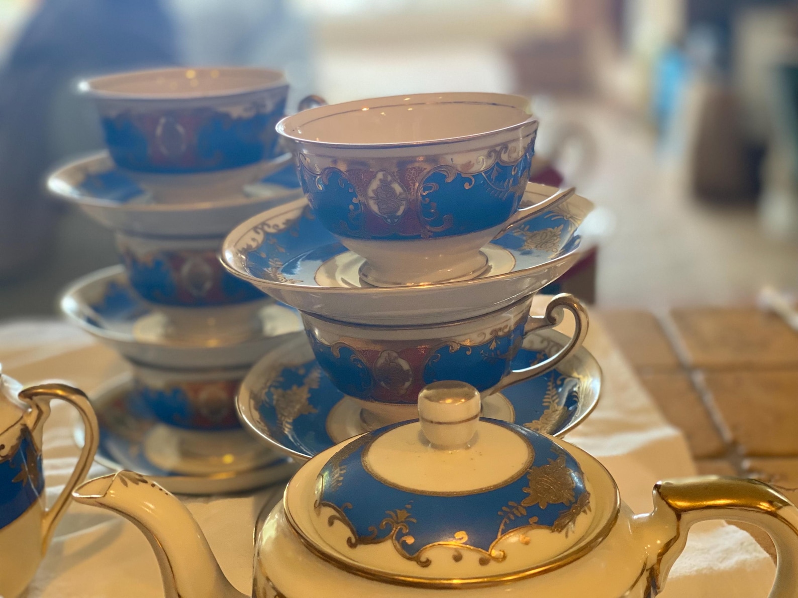 HIRA China Made in Japan Blue and Gold Tea Set - Etsy