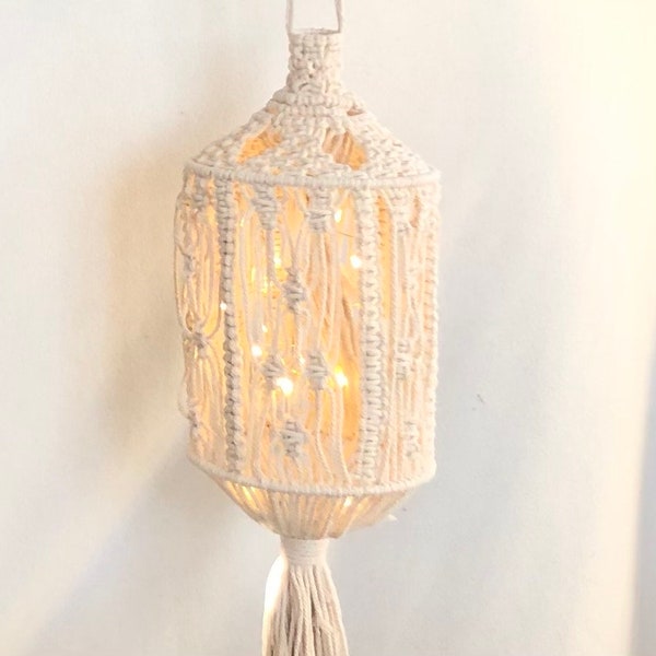 Macrame Hanging Lamp - Etsy