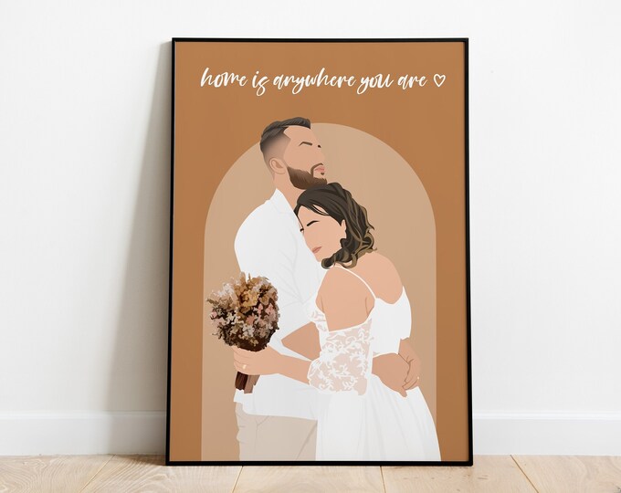 Faceless Minimal Cartoon Portrait Personalized Portraits Gifts for ...