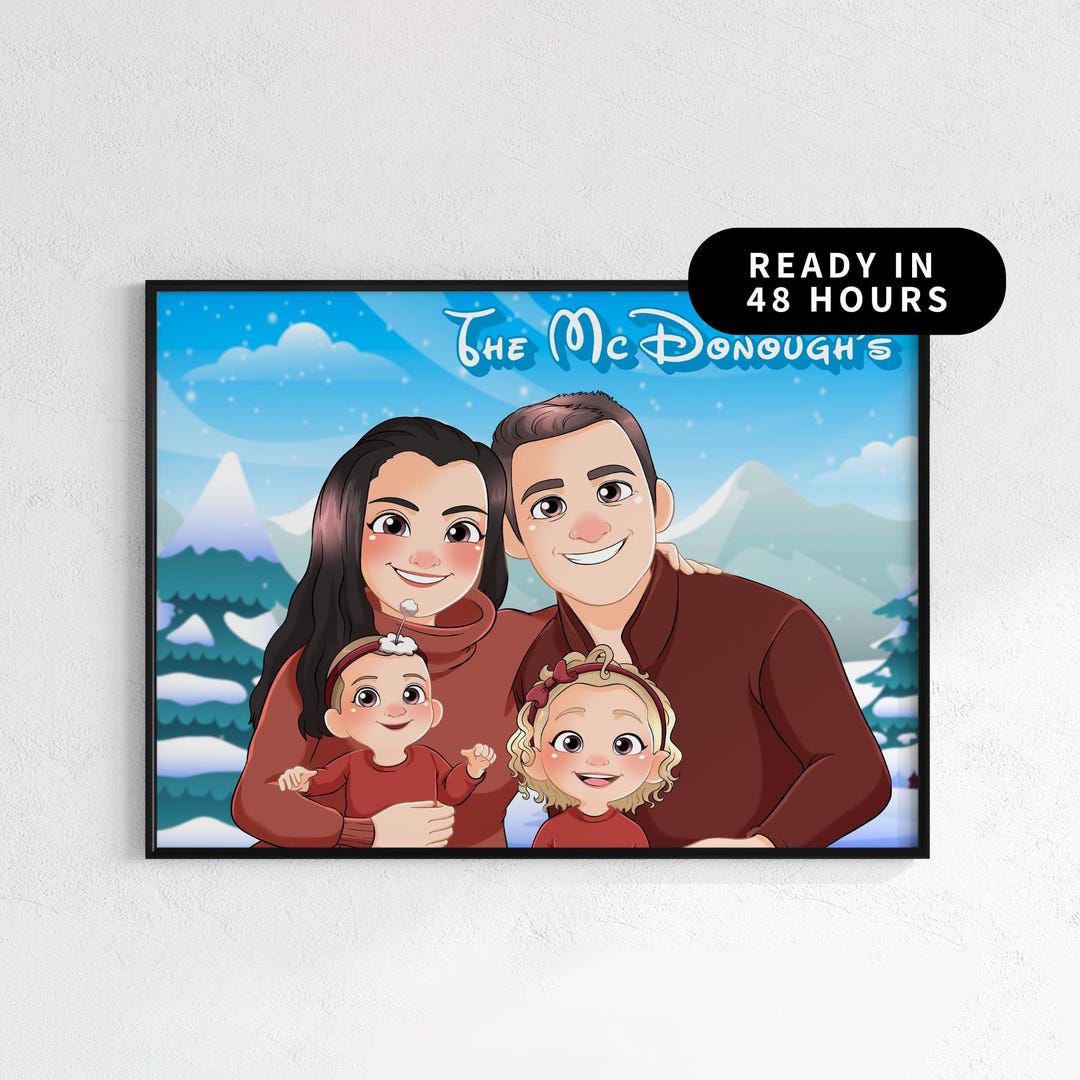 Personalized Mom Portrait | Custom Cartoon Gift | Custom Cartoon Style ...