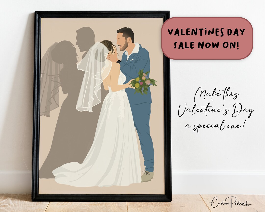 Faceless Minimal Cartoon Portrait Personalized Portraits Valentine ...