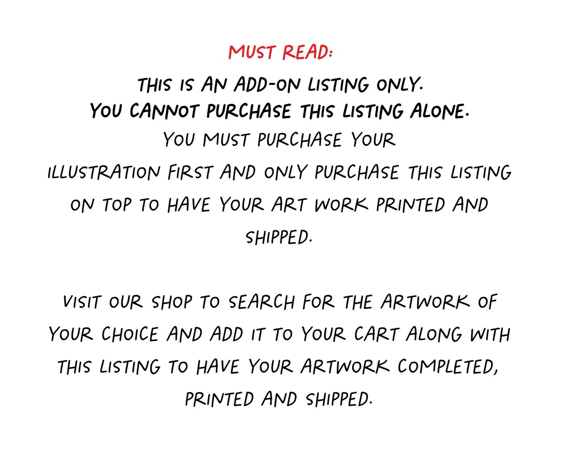 Print & Ship My Order ADD-ON LISTING - Etsy
