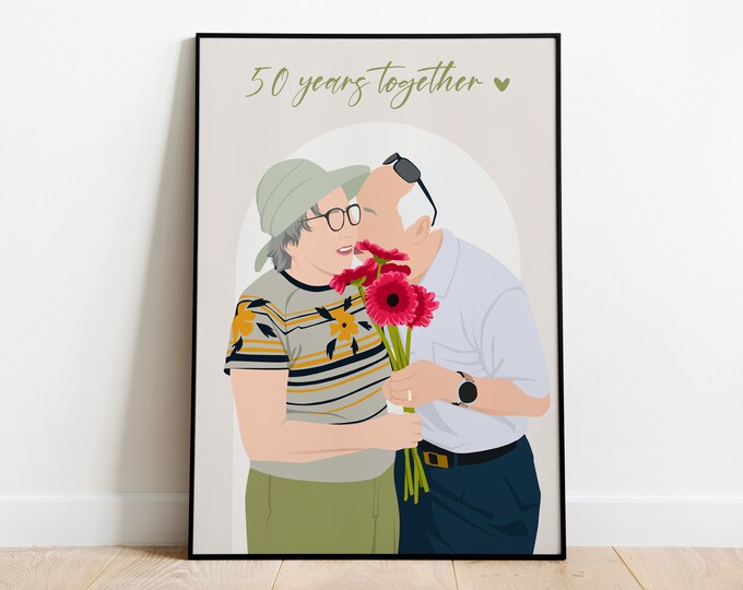 Faceless Minimal Cartoon Portrait Personalized Portraits Gifts for ...