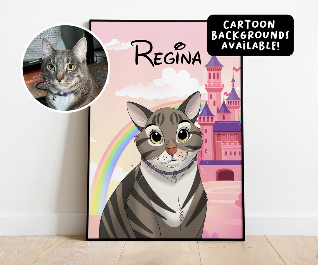 Custom Disney-cartoon Pet Portrait | Personalized Portraits | Gifts for ...