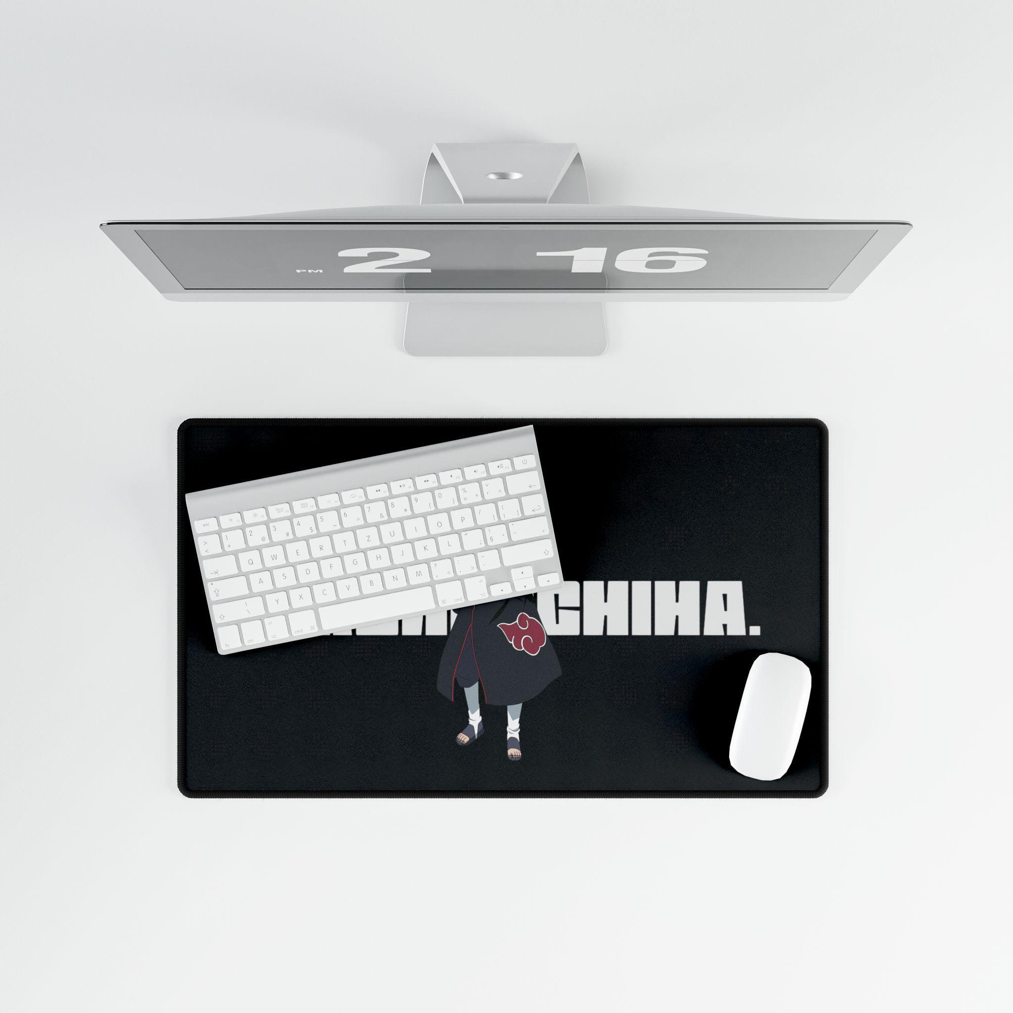 Anime Desk Mat, Itachi Uchiha Naruto Akatsuki Black, Gaming Mouse Pad ...