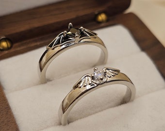 Princess and Knight Matching Rings Set Couple Rings Promise Rings ...