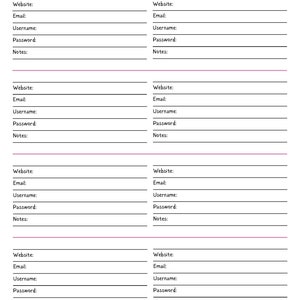 Password Tracker, Password Log, Password Chart - Etsy