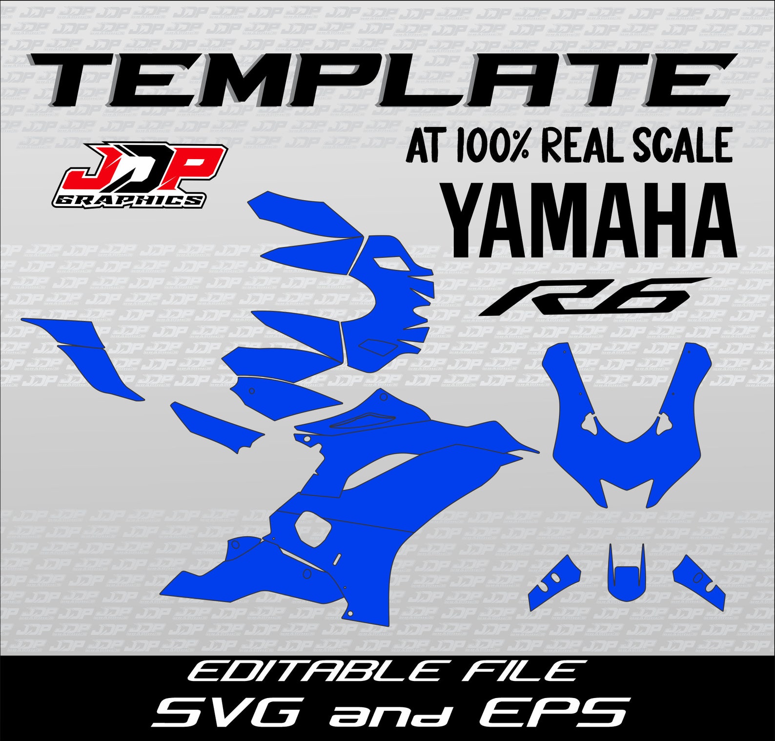 YAMAHA R6 2017 Template SVG EPS - Free Editable Design - Etsy