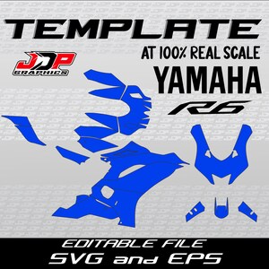 YAMAHA R6 2017 Template SVG EPS - Free Editable Design - Etsy