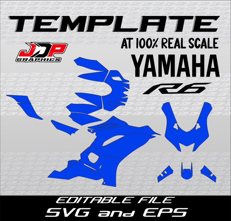 YAMAHA R6 2017 Template SVG EPS - Free Editable Design - Etsy