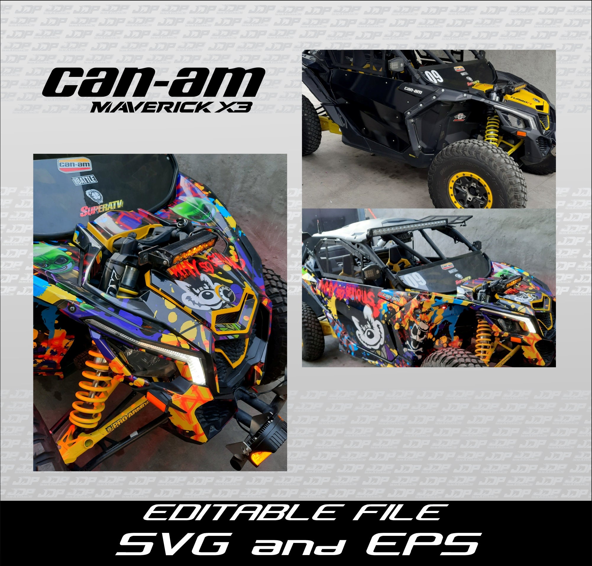Maverick X3 Graphics Template Can Am - Etsy
