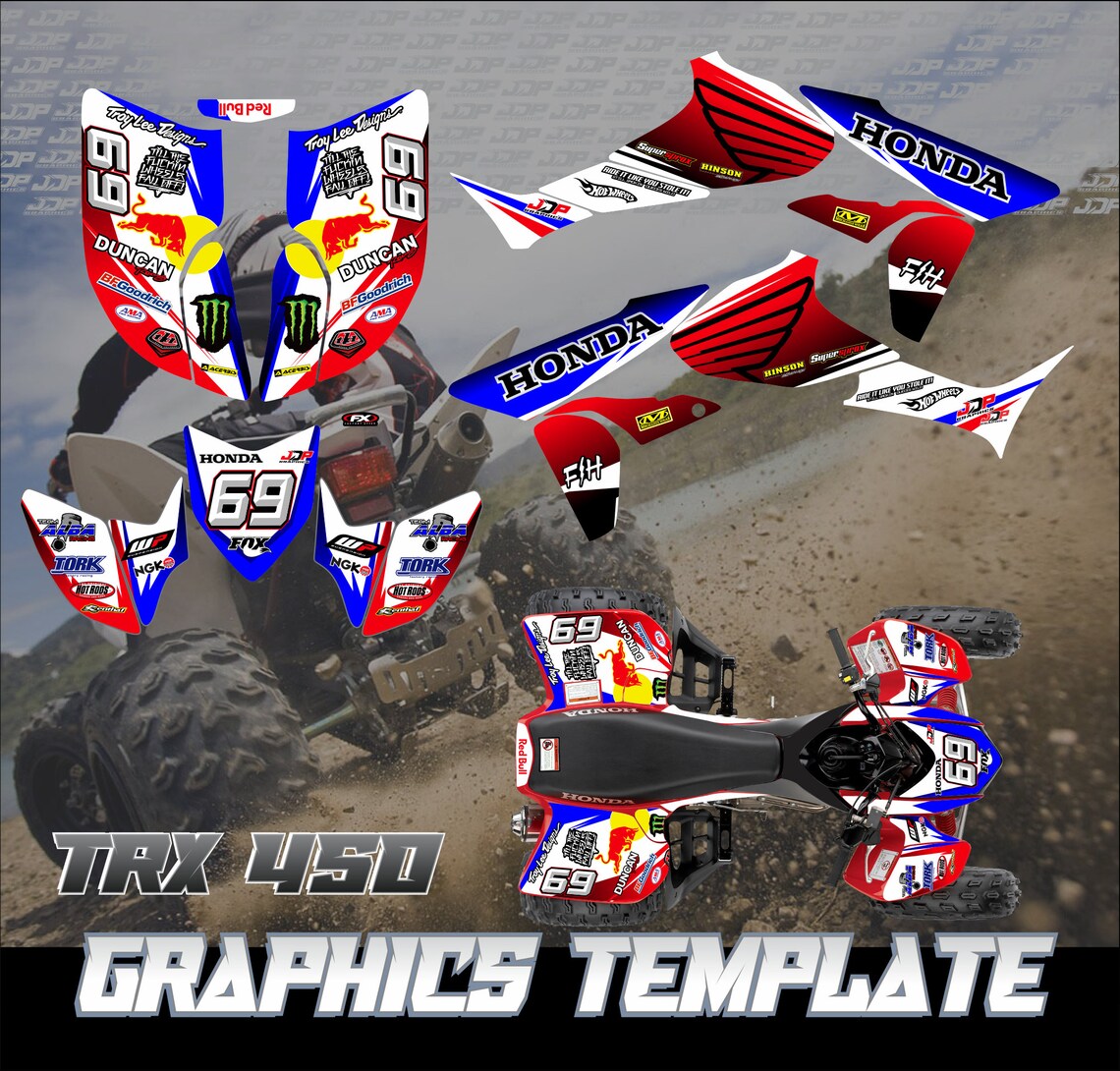 HONDA TRX 450 Graphics Template - and Free Editable Design, Template ...