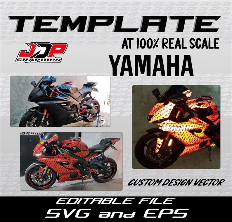 YAMAHA R6 2017 Template SVG EPS - Free Editable Design - Etsy