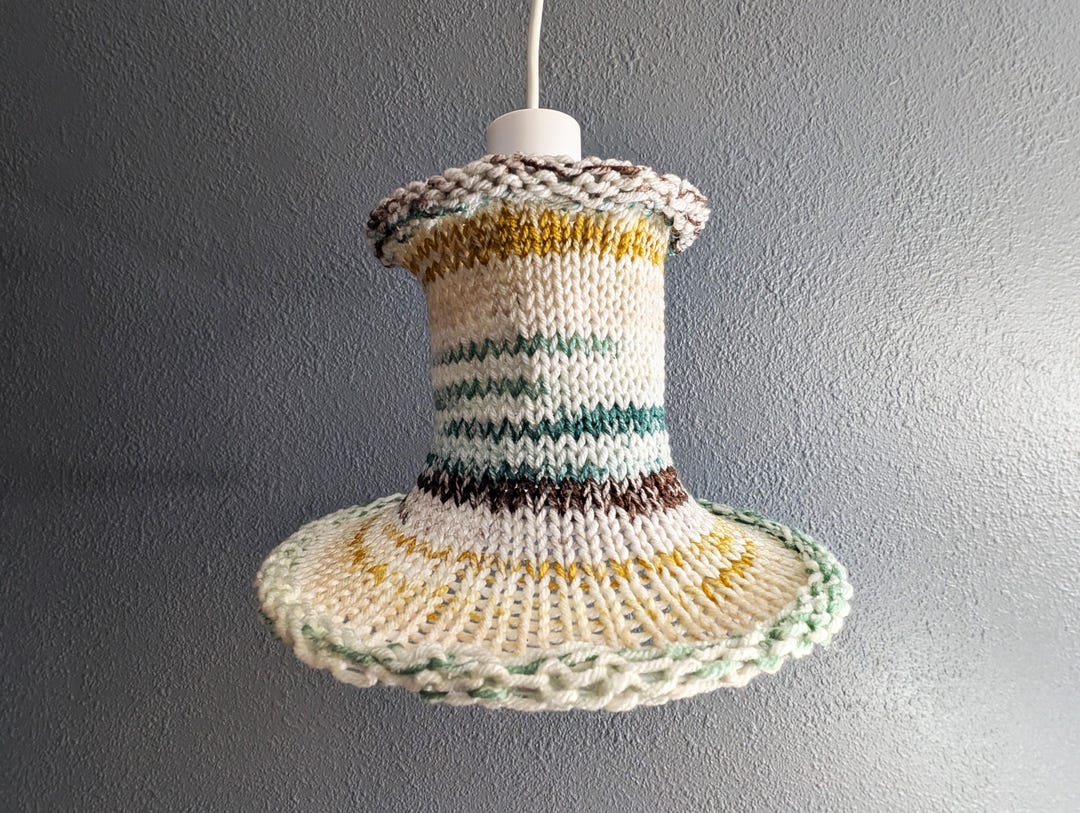 Handmade Knit Pendant Lamp Shade: Modern Boho Home Decor - Etsy