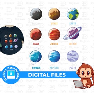 Solar System SVG, Parade of Planets Cut File, Space Png,outer Space Png ...