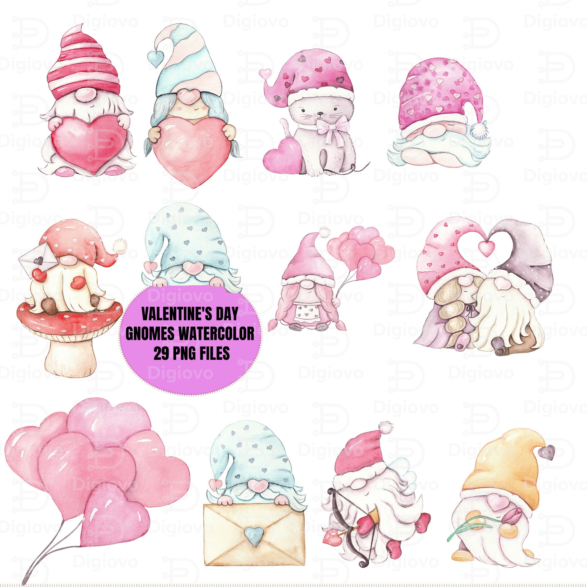 Valentine Gnomes Layered SVG Bundle, Layered Gnomes Svg, Valentine's ...