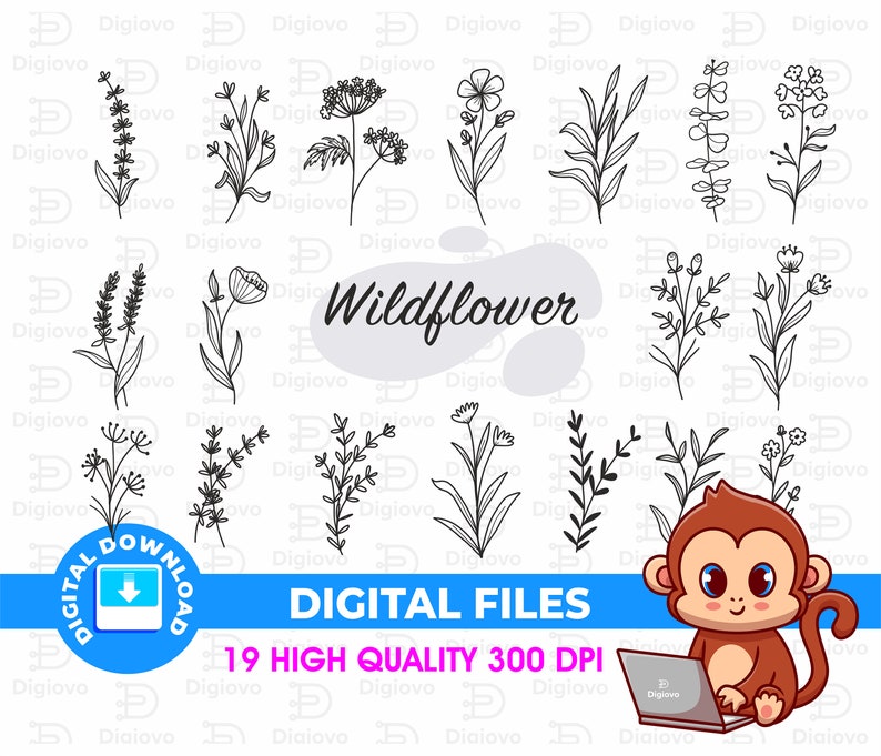 Bouquet Svg Bundle Flowers Svg Png Hand Drawn Floral Svg - Etsy