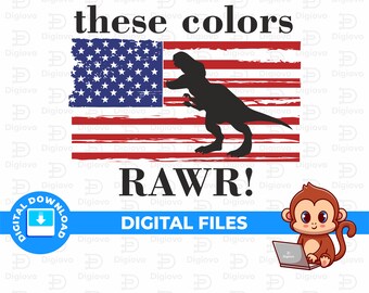 Red White and Rawr Png Sublimation Design Download 4th of - Etsy