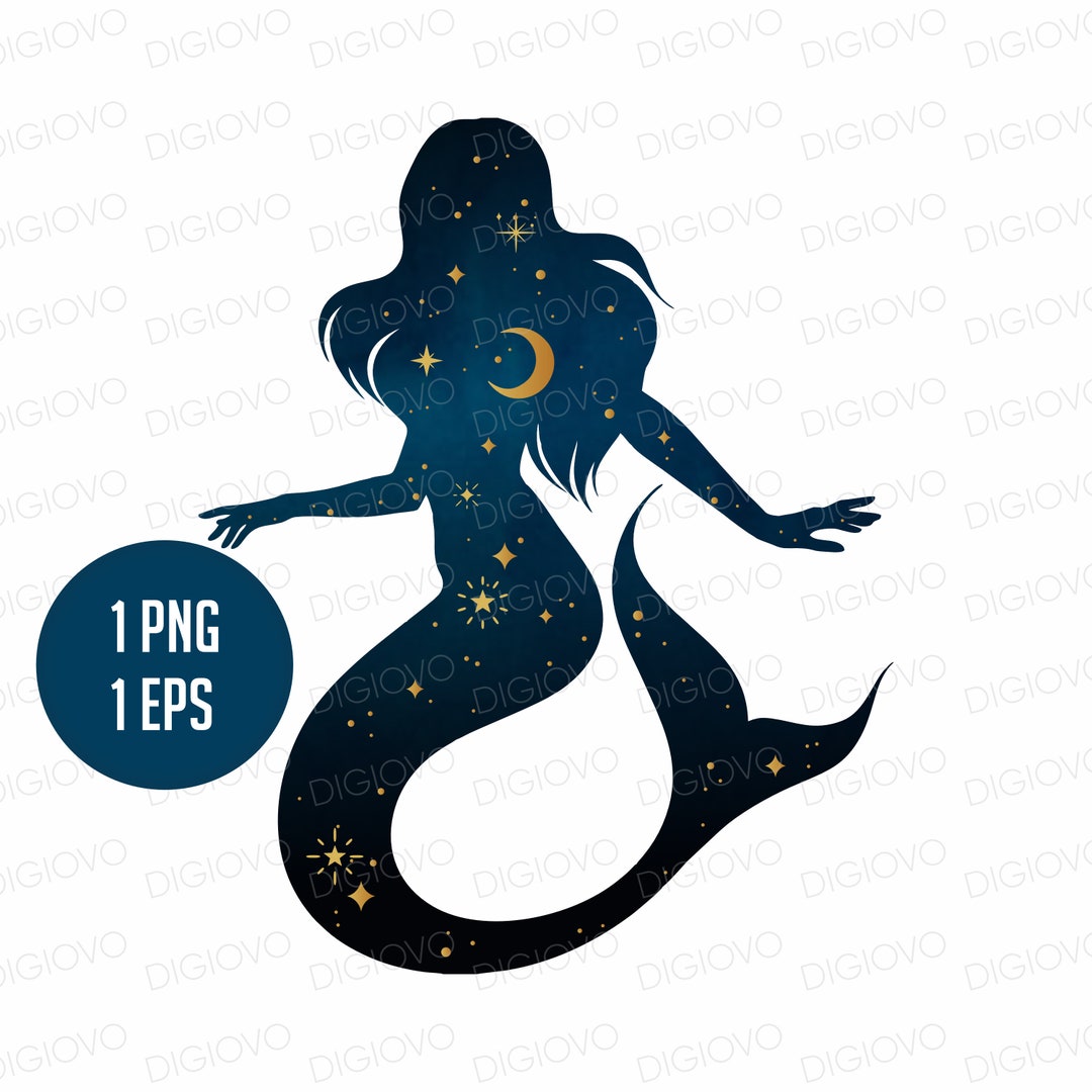 Mermaid Bundle Svg Moon and Stars Mermaid Svg Bundle, Mermaids Svg ...