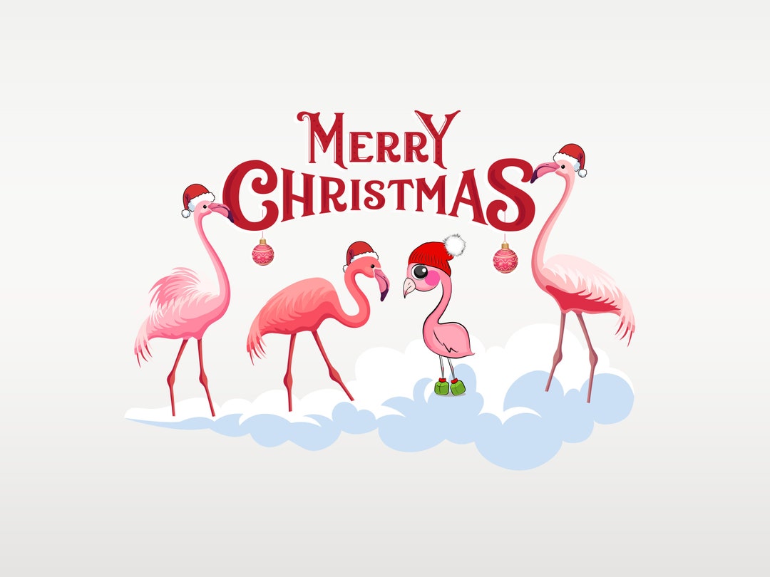Christmas Flamingo SVG PNG, Christmas Flamingos Shirt Design Png ...