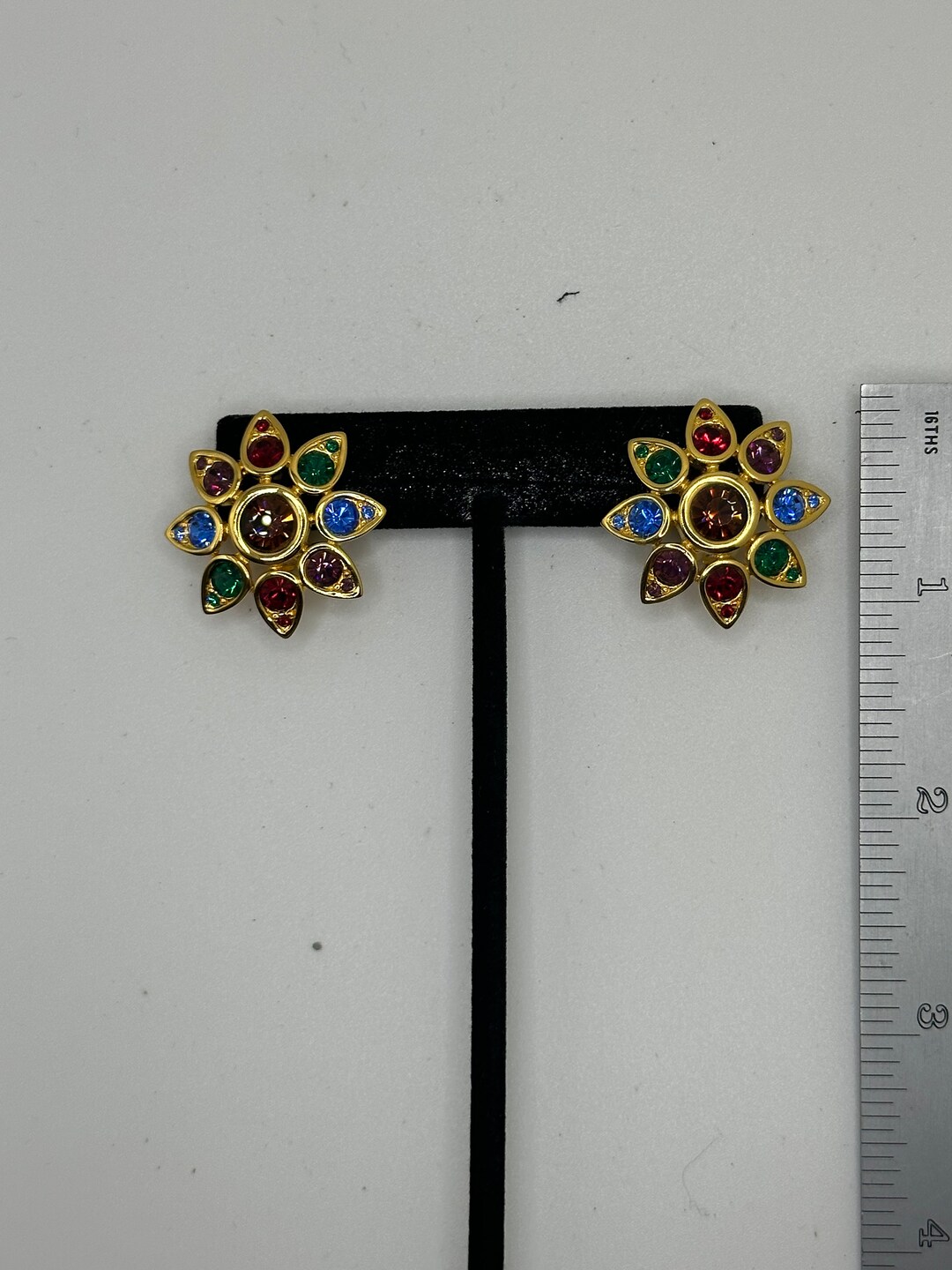 Vintage Joan Rivers Jeweltone Stone Clip Earring - Etsy