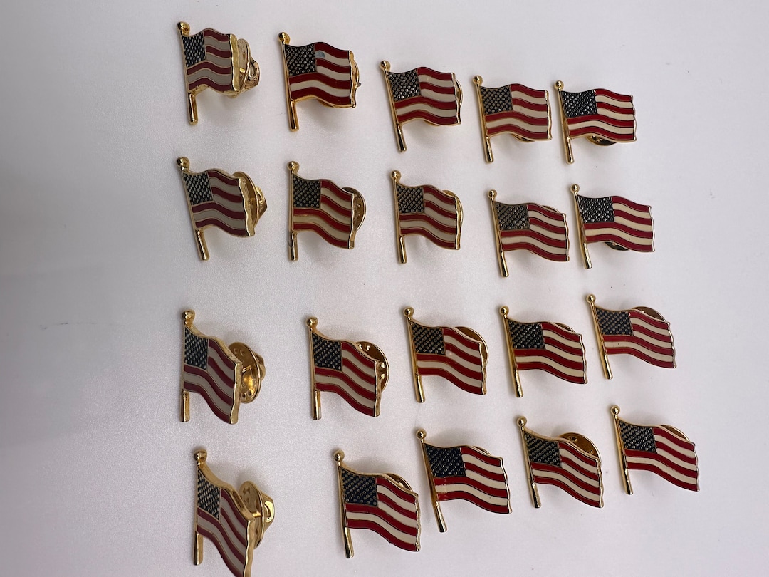 Vintage American Flag Lapel Pins, Enamel & Metal, Lot of 20 - Etsy