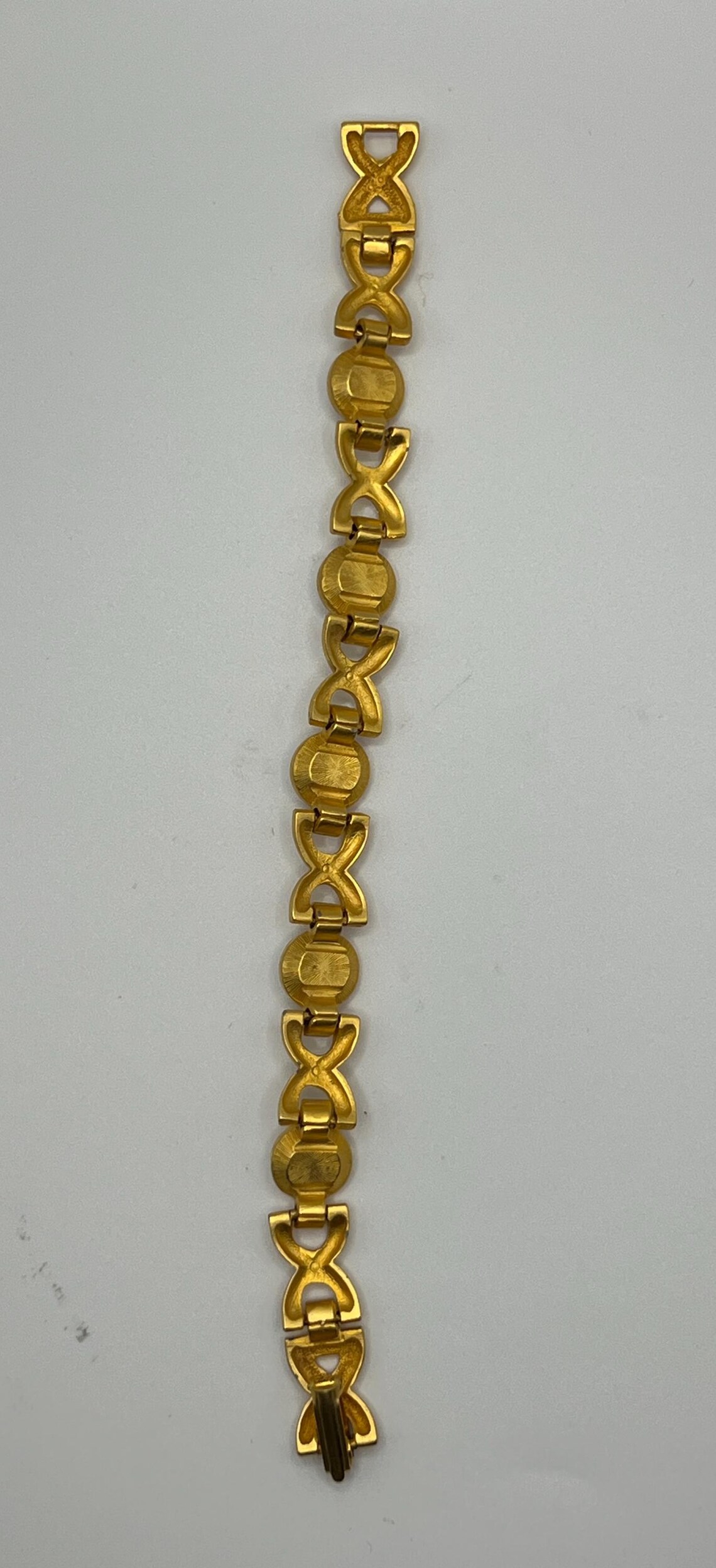Vintage Matte Gold "x" and Crystal Bracelet - Etsy