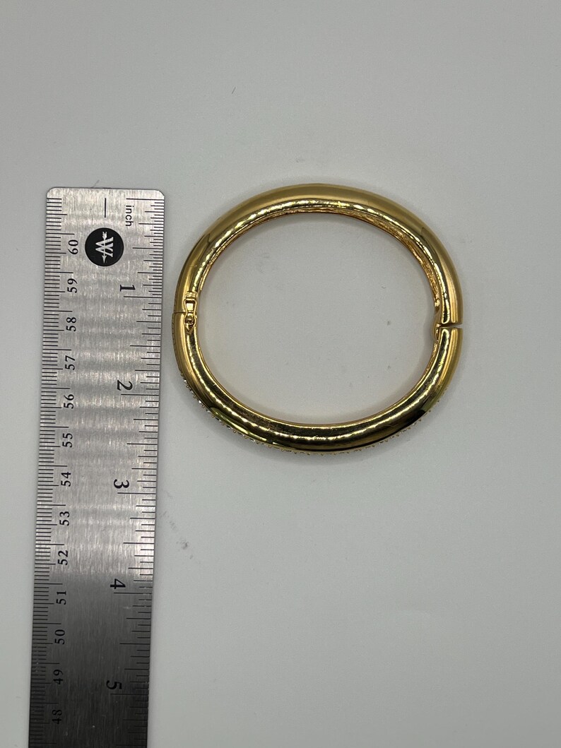 Vintage Nolan Miller Signed Gold-plated and Crystal Hinged Bangle ...