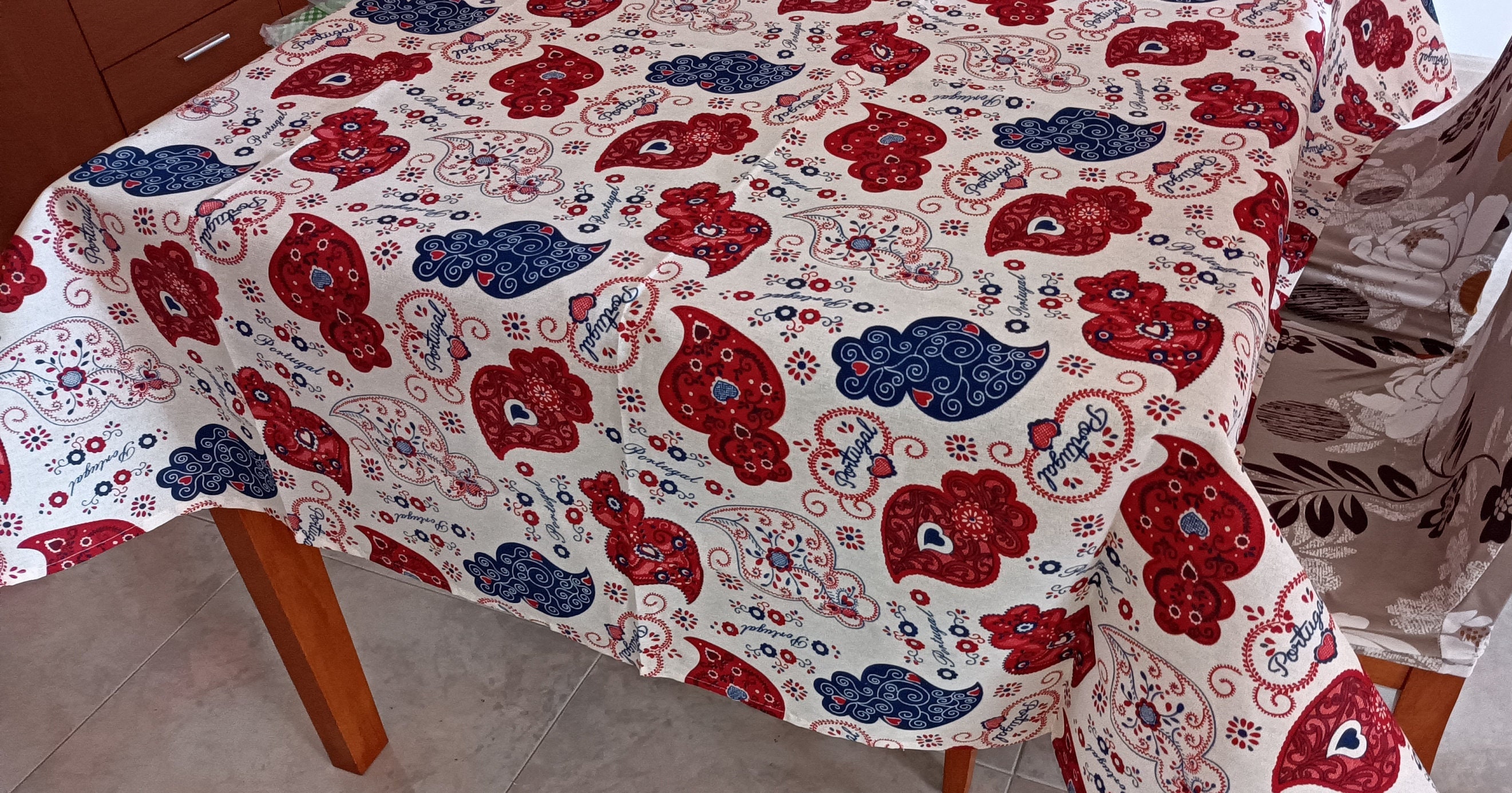 Portuguese Floral Print Tablecloth: Traditional Colorful Kitchen ...