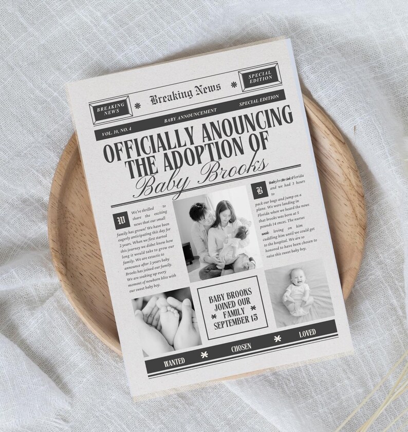 Adoption Announcement Printable | Digital Download | Editable Adoption ...