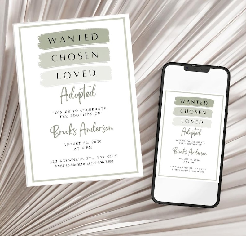Adoption Celebration Invitation, Gottcha Day Invite (digital Invite ...