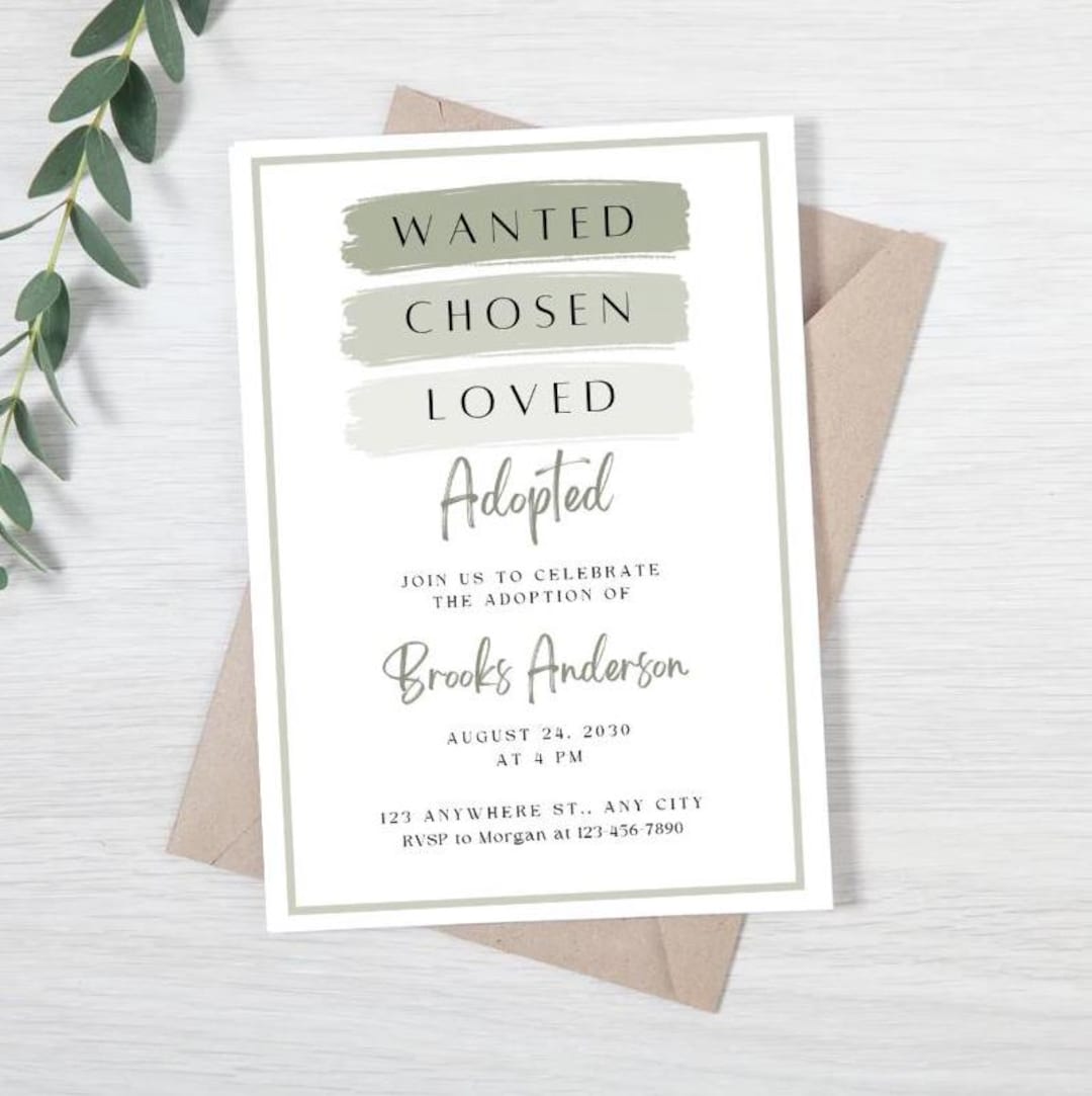 Adoption Celebration Invitation, Gottcha Day Invite (digital Invite ...