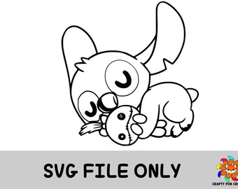 Lilo and Stitch Svg Outline - Etsy