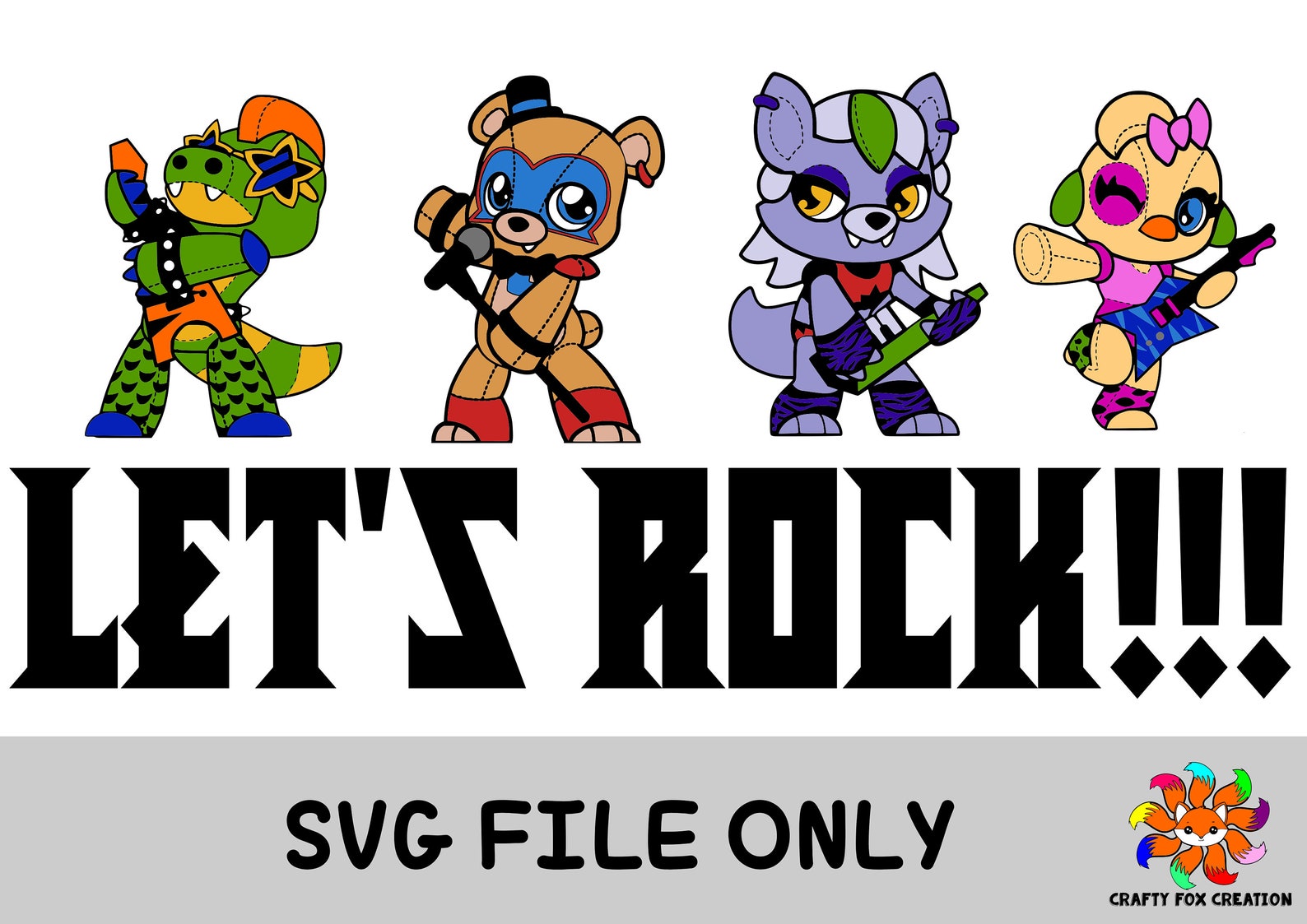FNAF Glamrock Band SVG - Etsy