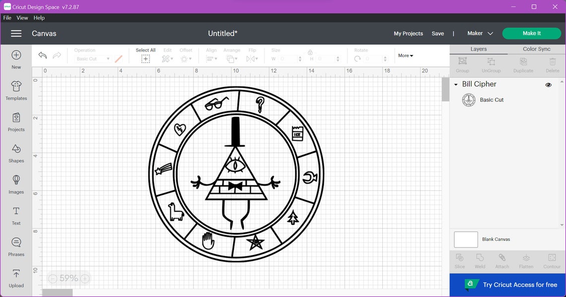Gravity Falls Bill Cipher SVG - Etsy