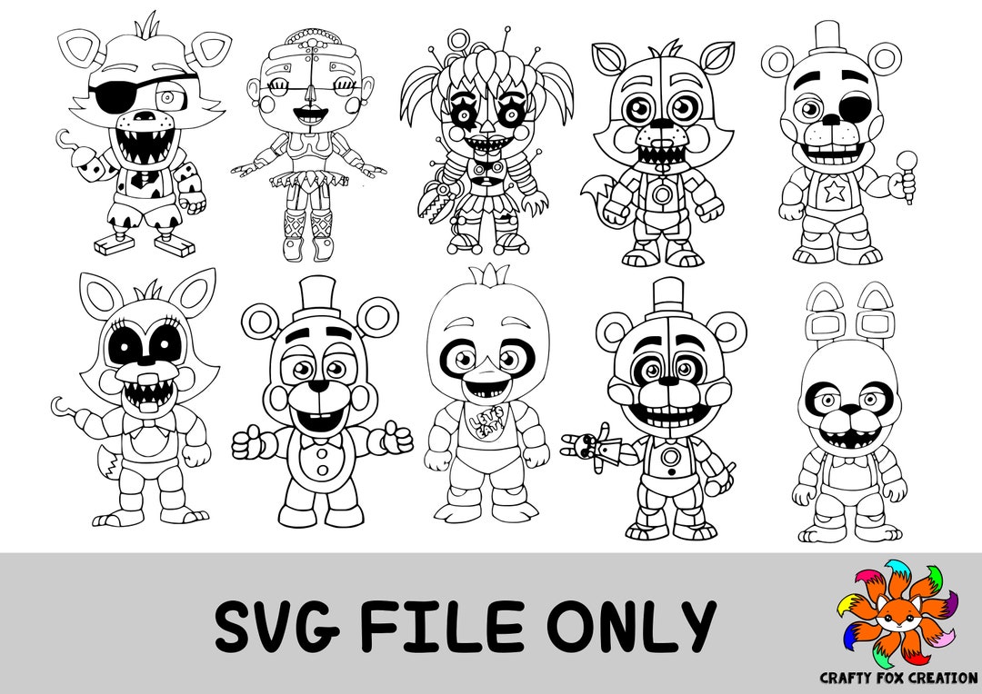FNAF Characters SVG - Etsy