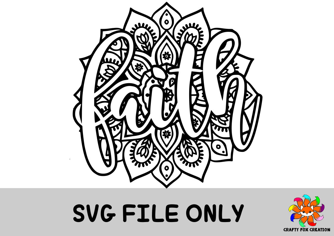 Faith Mandala SVG | Etsy
