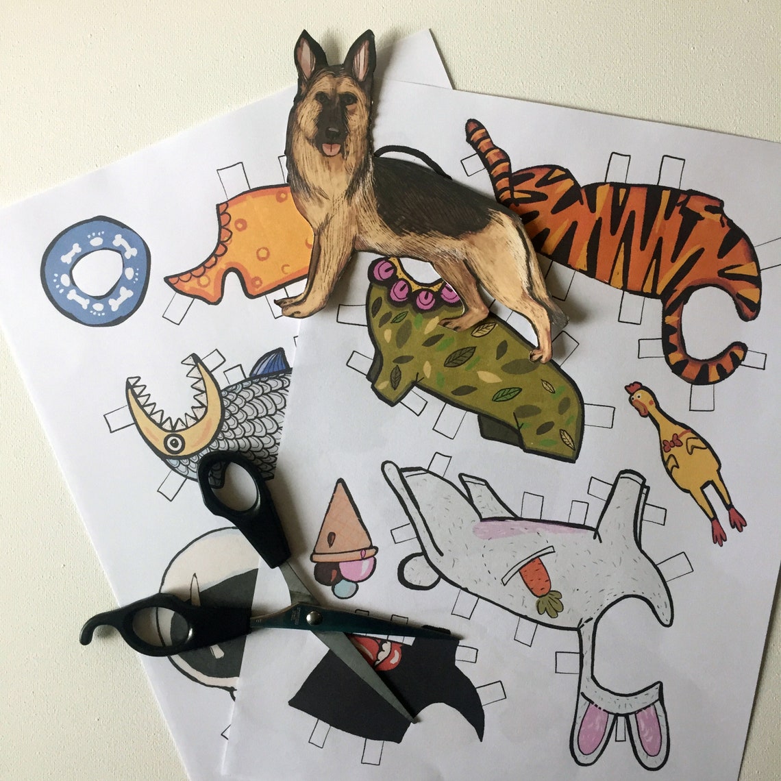 German Shepherd PRINTABLE DIGITAL Paper Doll Kit for Creative - Etsy