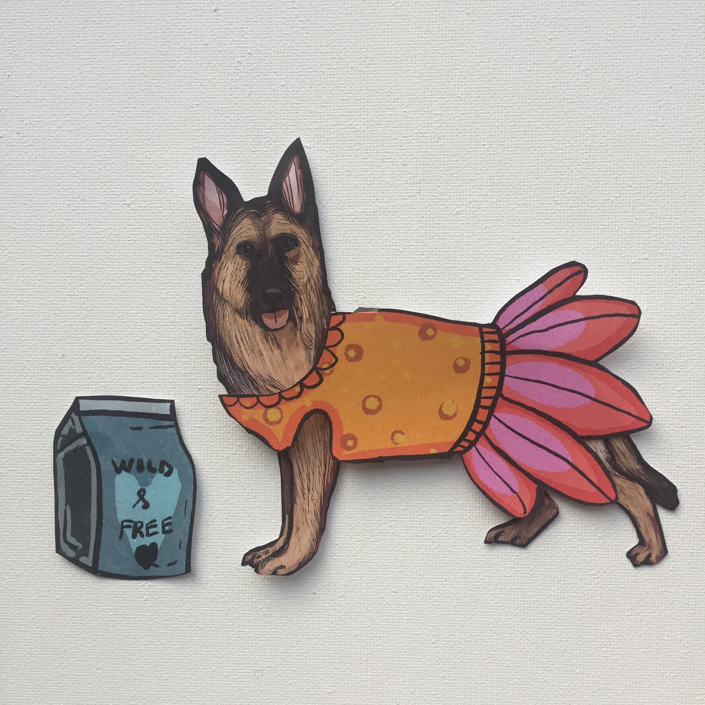 German Shepherd PRINTABLE DIGITAL Paper Doll Kit for Creative - Etsy