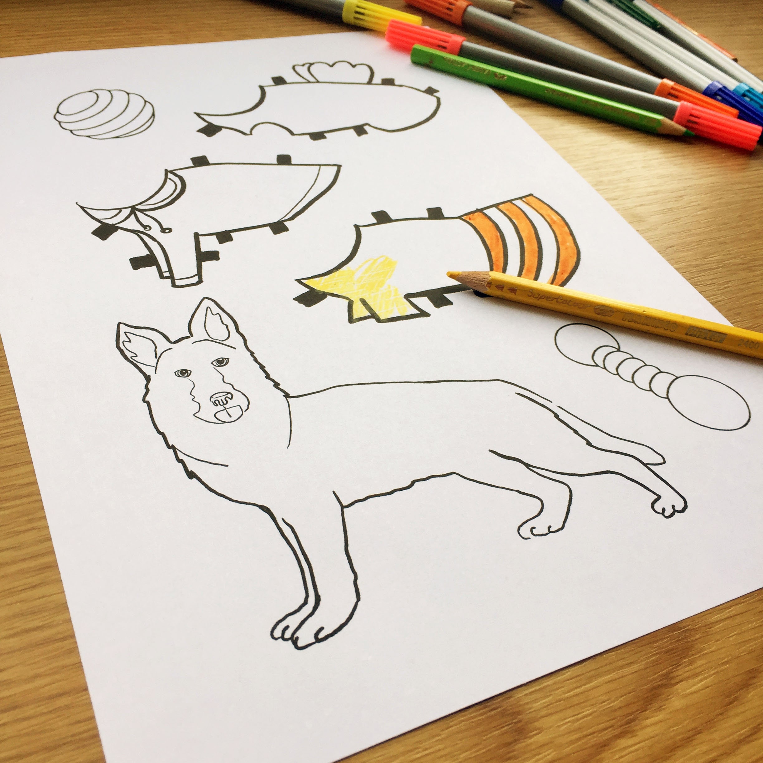 German Shepherd PRINTABLE DIGITAL Paper Doll Kit for Creative - Etsy