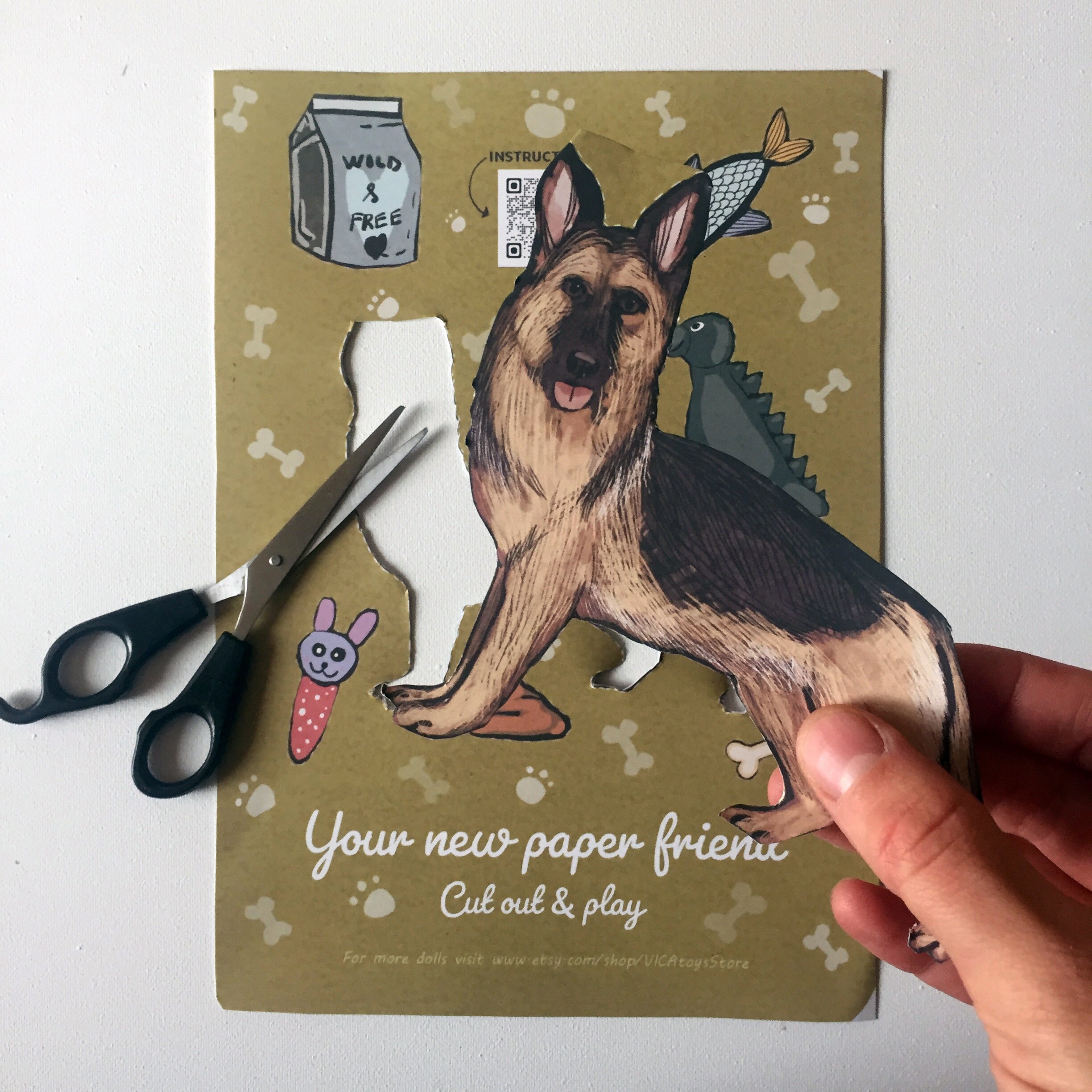 German Shepherd PRINTABLE DIGITAL Paper Doll Kit for Creative - Etsy