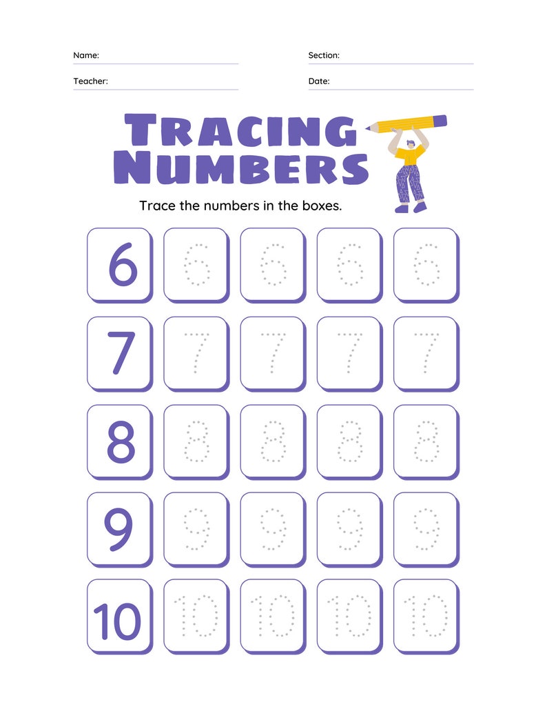 4 Trace Alphabet Letters and Numbers Hand Writing Sheets, Kids Learning ...